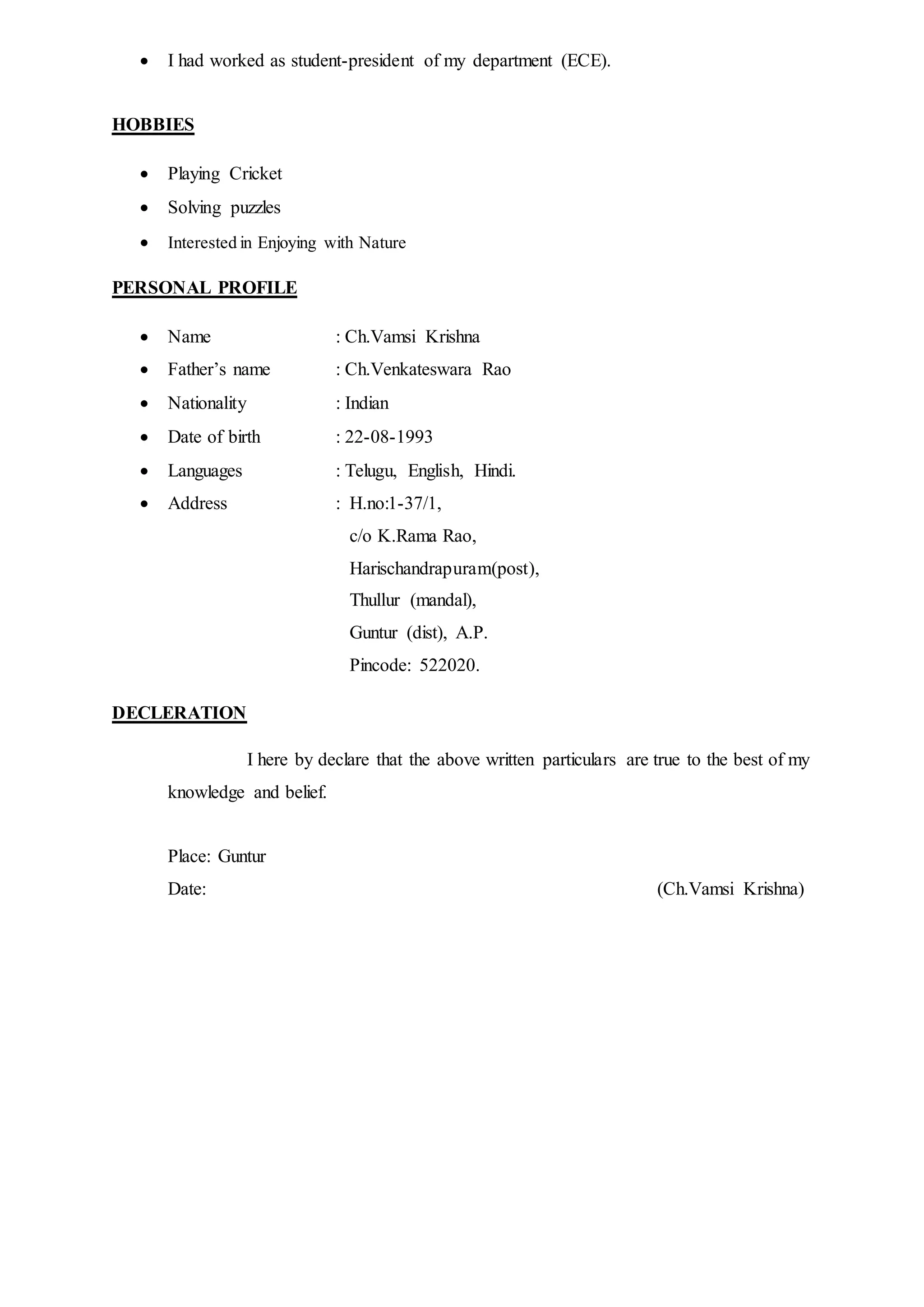 Vamsi's Resume | PDF