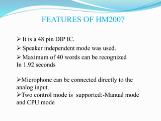 VOICE OPERATED WHEELCHAIR | PPTX