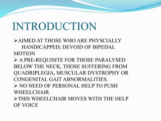 VOICE OPERATED WHEELCHAIR | PPTX