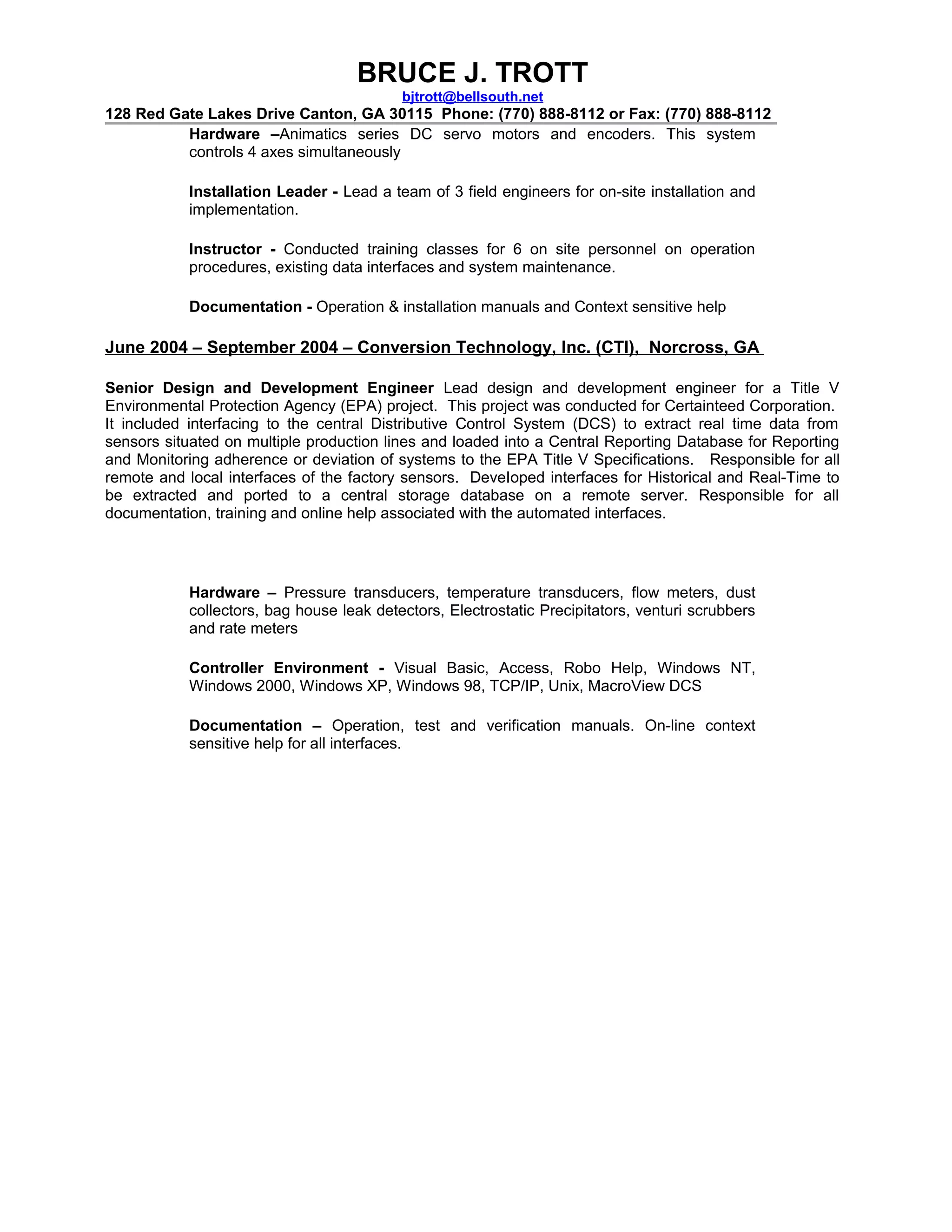 Bruce_Trott_Resume_2016 | PDF