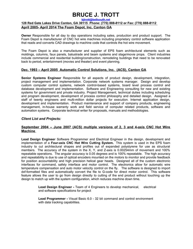 Bruce_Trott_Resume_2016 | PDF