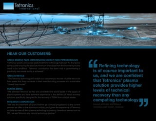 Tetronics Corporate Brochure | PDF