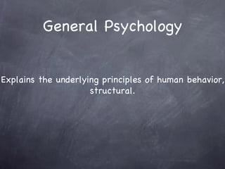 1 BA Branches of Psychology | KEY