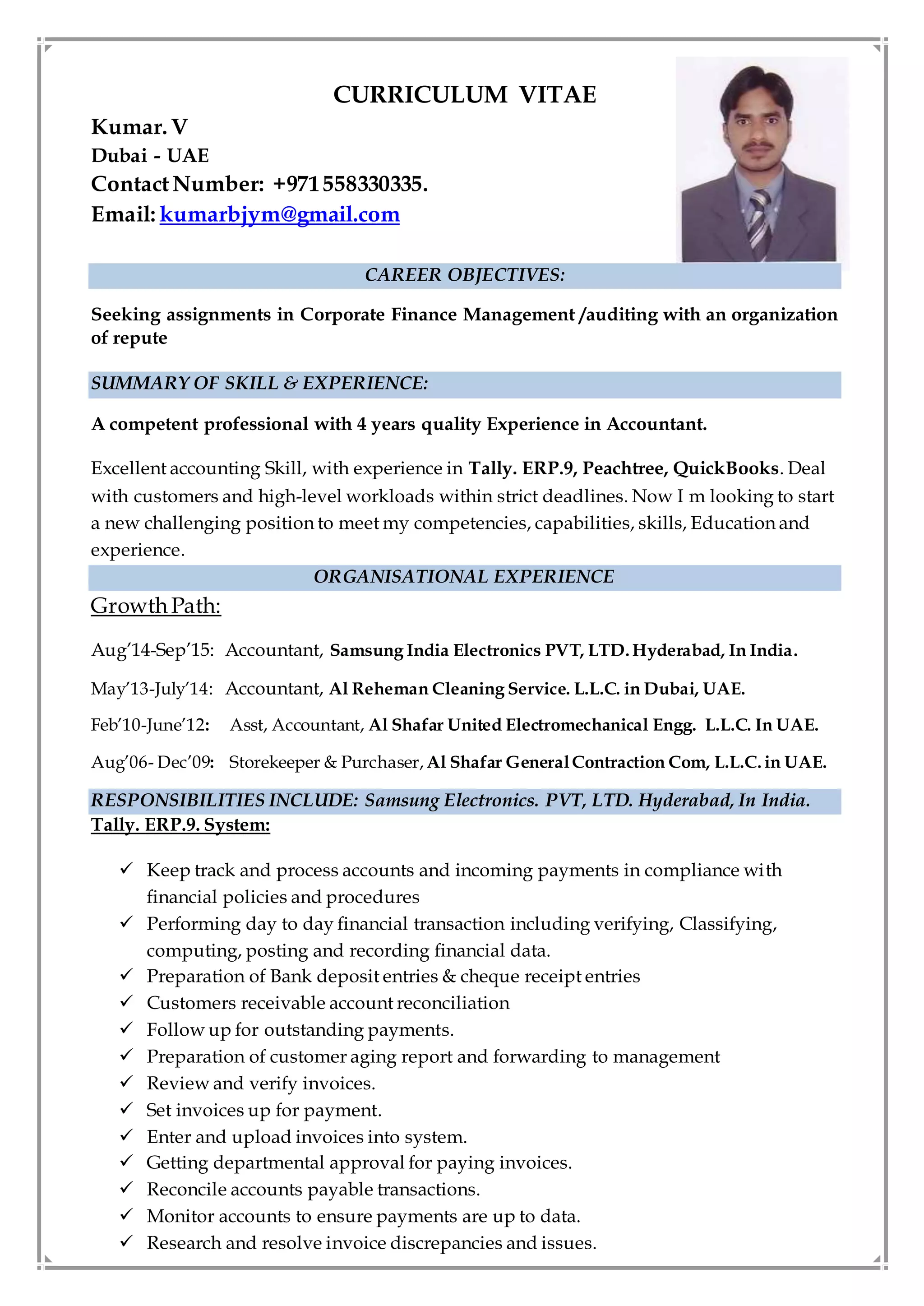 kumar cv for ac | DOCX