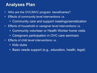 Targeted Evaluation of Five Programs Supporting Orphans and Vulnerable ...