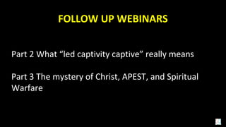 The Backstory: giants, demons, spiritual warfare, and APEST Part 1 | PPT