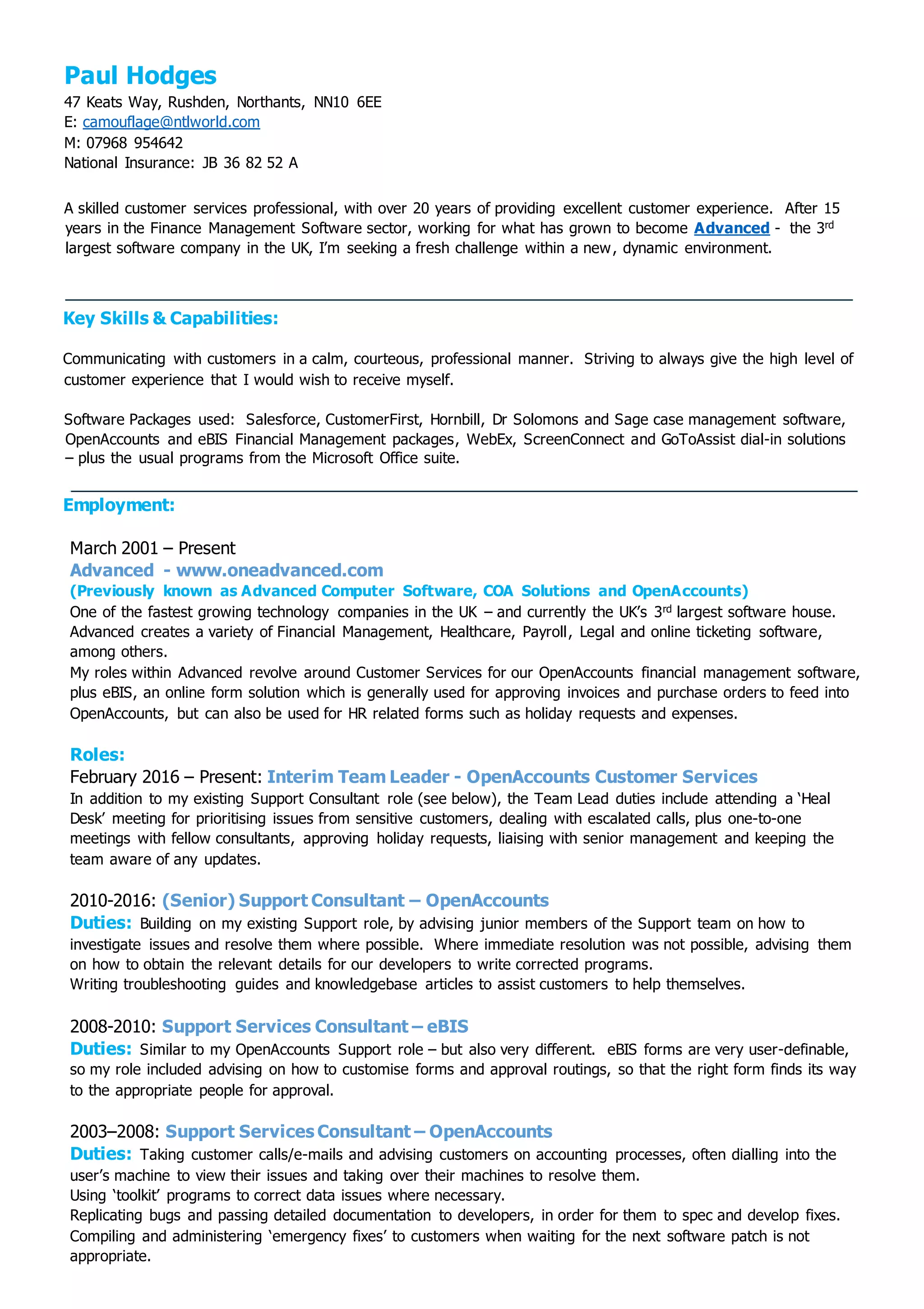 Paul Hodges - CV | DOCX