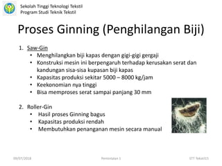 materi perkuliahan teknologi pemintalan 1 | PDF