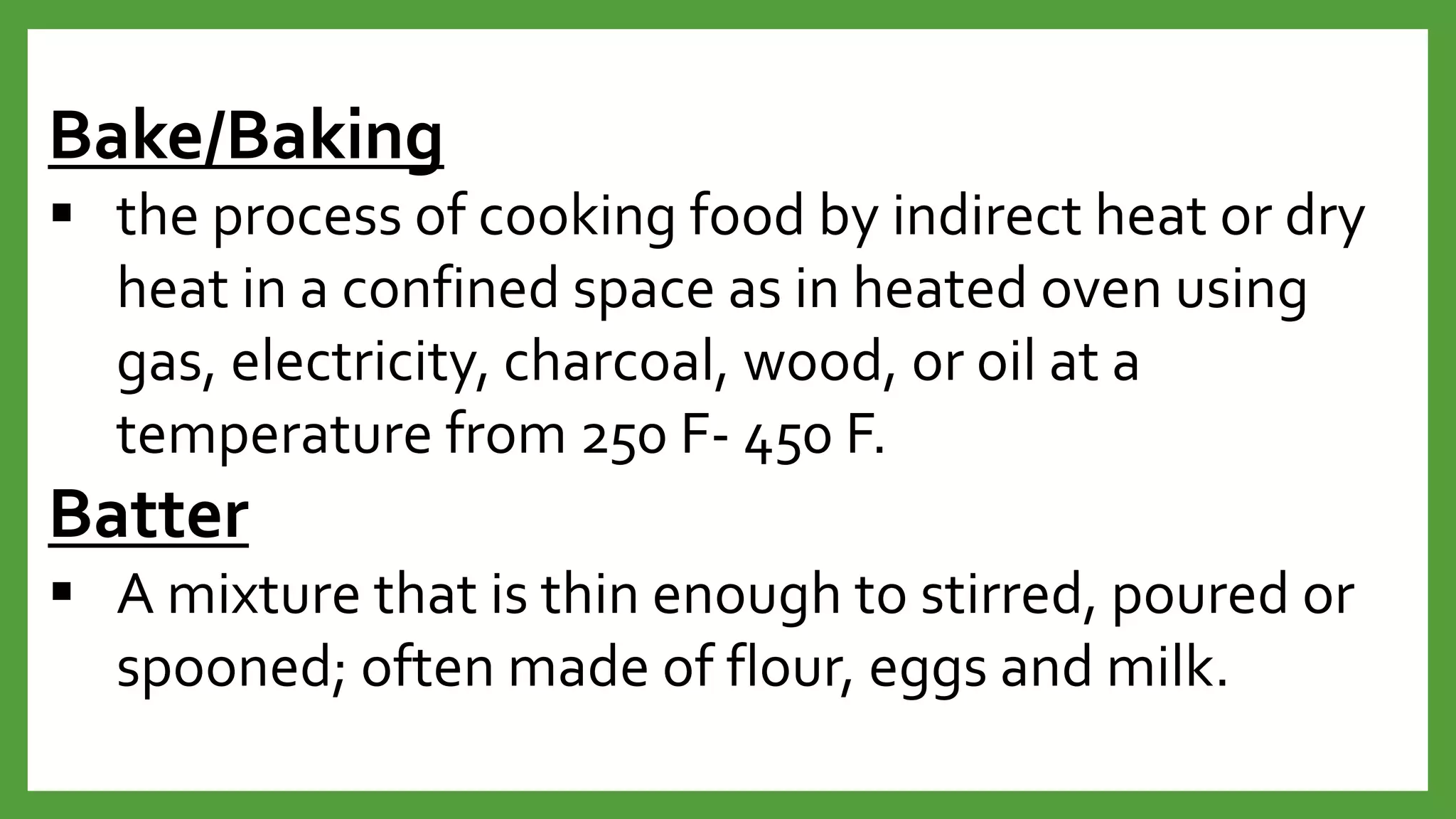 Baking Terms | PPTX