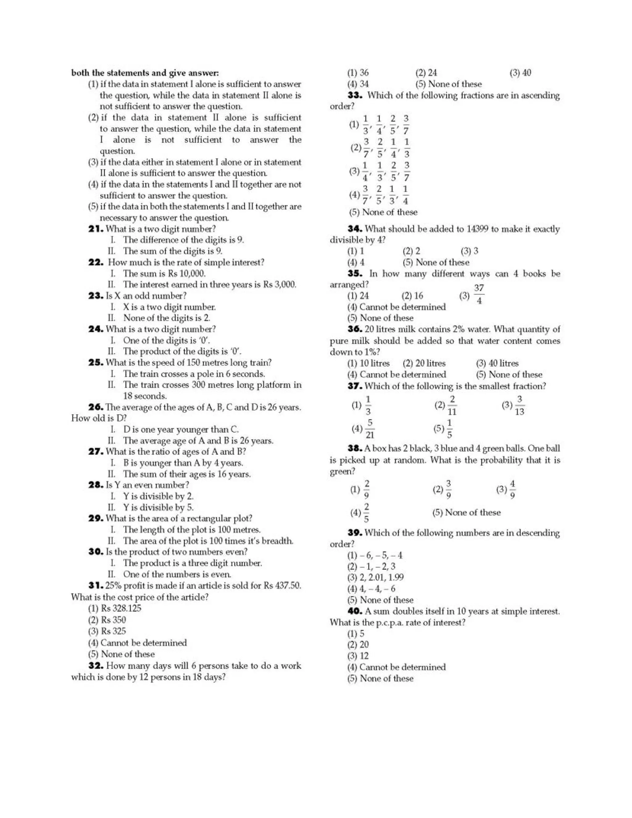 1 bank p.o.-solved-papers--quantitative-aptitude-dena-bank-exam | PDF