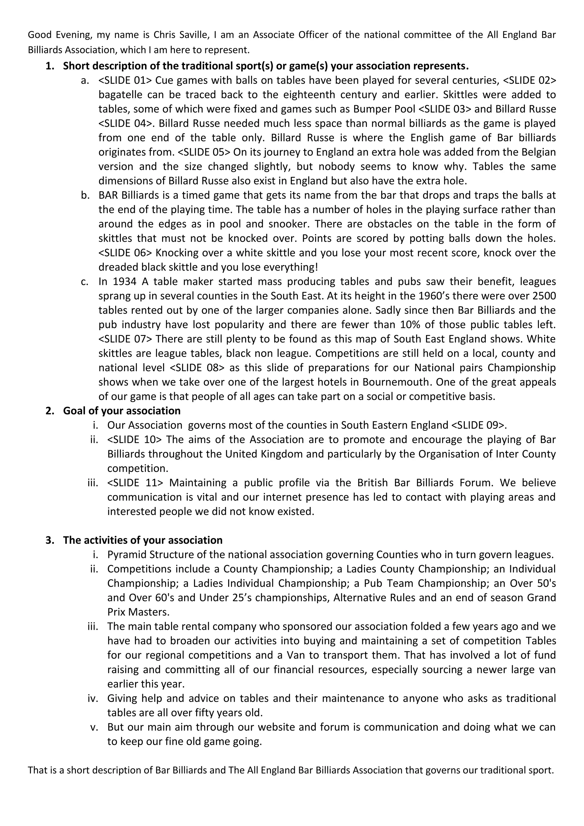 All England Bar Billiards Association - Chris Saville | PDF | Snooker ...