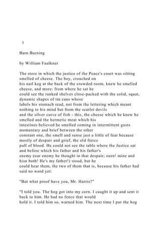 1 Barn Burning by William Faulkner The store in.docx