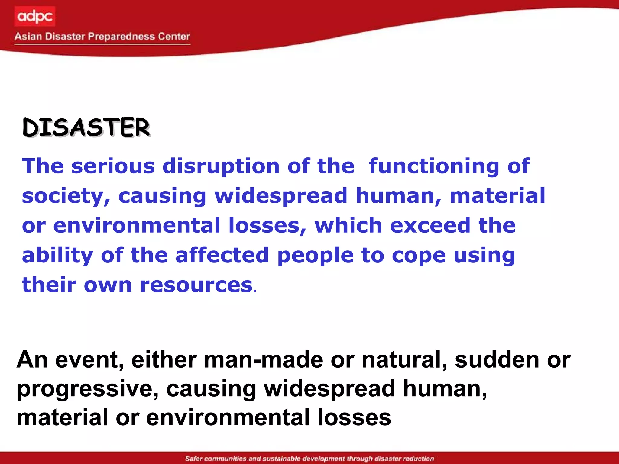 DRR basic concepts and terminologies of disaster risk reduction DRR | PPT