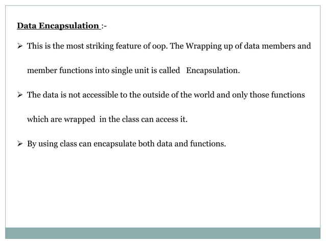 Object Oriented Programming Concepts And Explanation Ppt