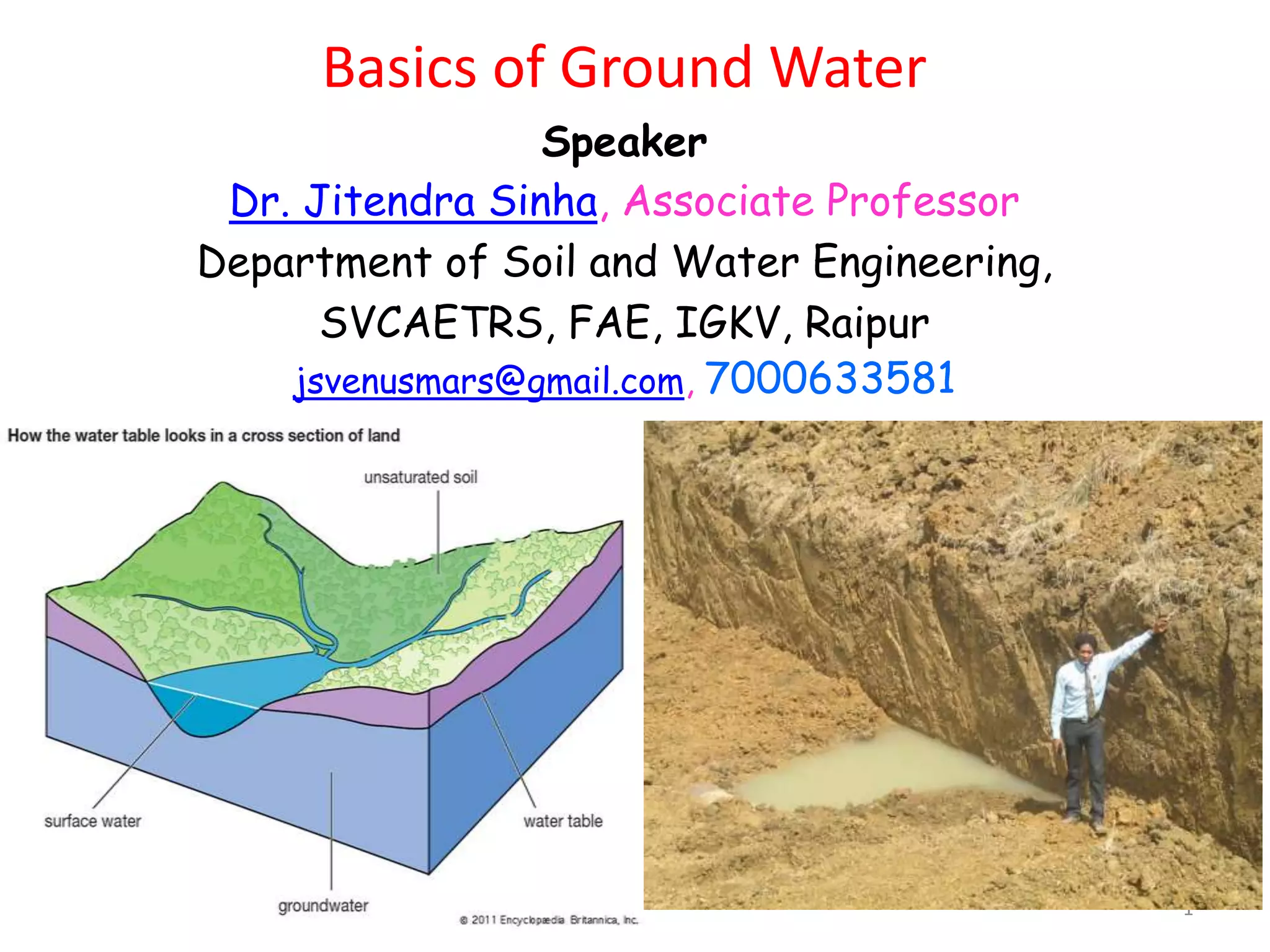 Week-2: Basics of Groundwater, | PPT