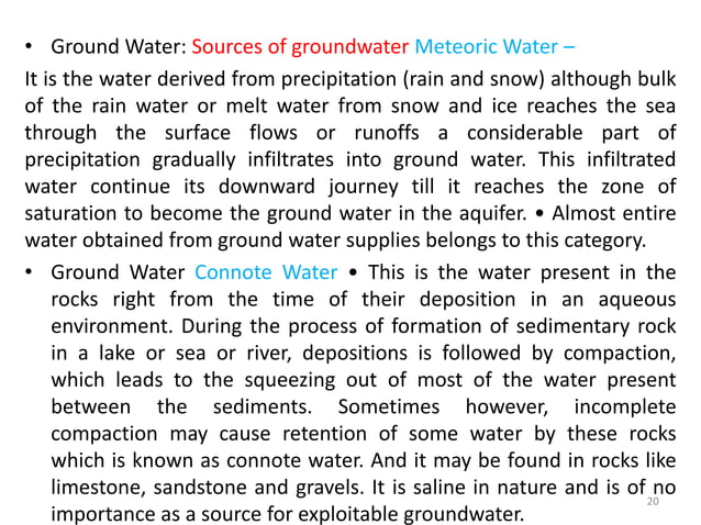 Week-2: Basics of Groundwater, | PPT