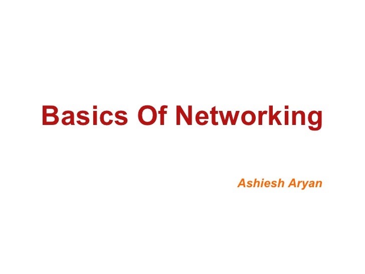 basic networking concepts slideshare