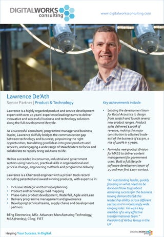 Lawrence De'Ath Profile | PDF