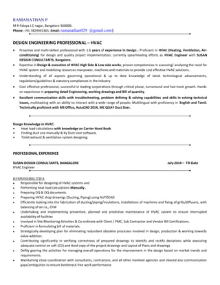RAMANATHAN - HVAC Engg Resume | DOC