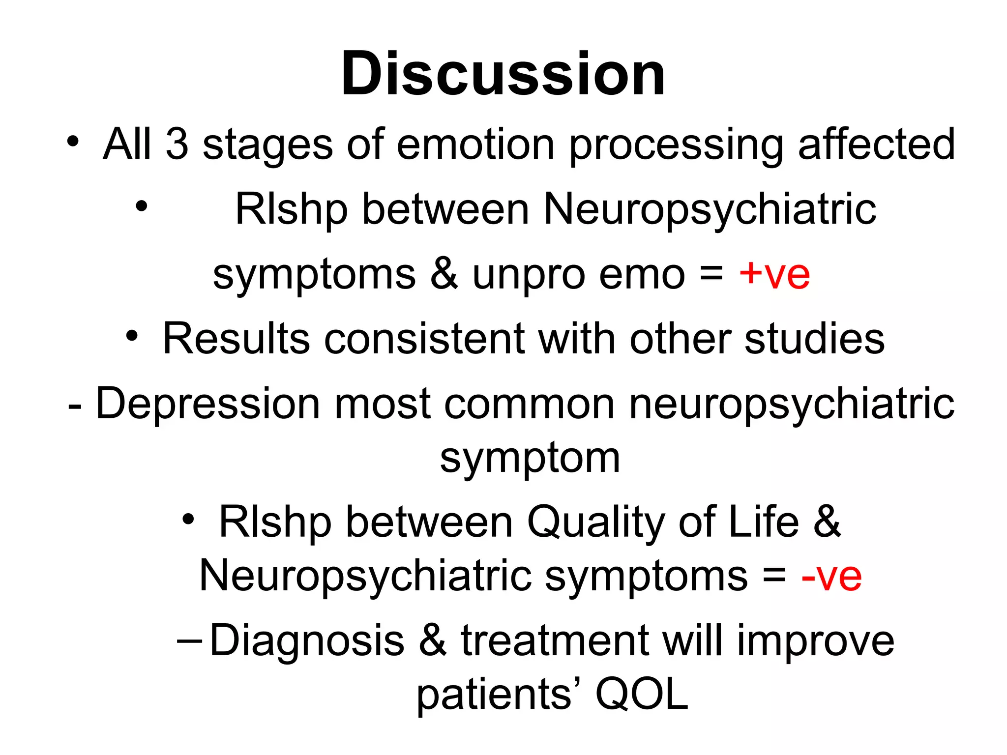 SANRA conference presentation - emotion processing, neuropsychiatric ...