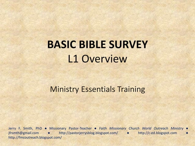 Basic Bible Survey Lesson 1 | PPTX | Christianity | Religion & Spirituality