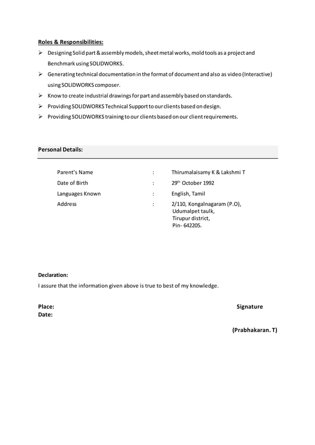 prabhakaran resume | PDF