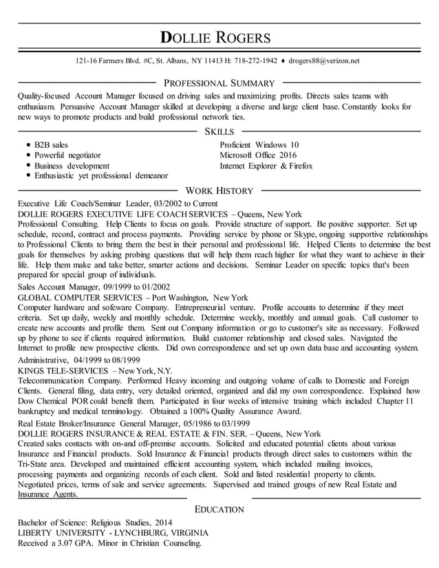 Dollie Rogers Resume update3 (2) | PDF