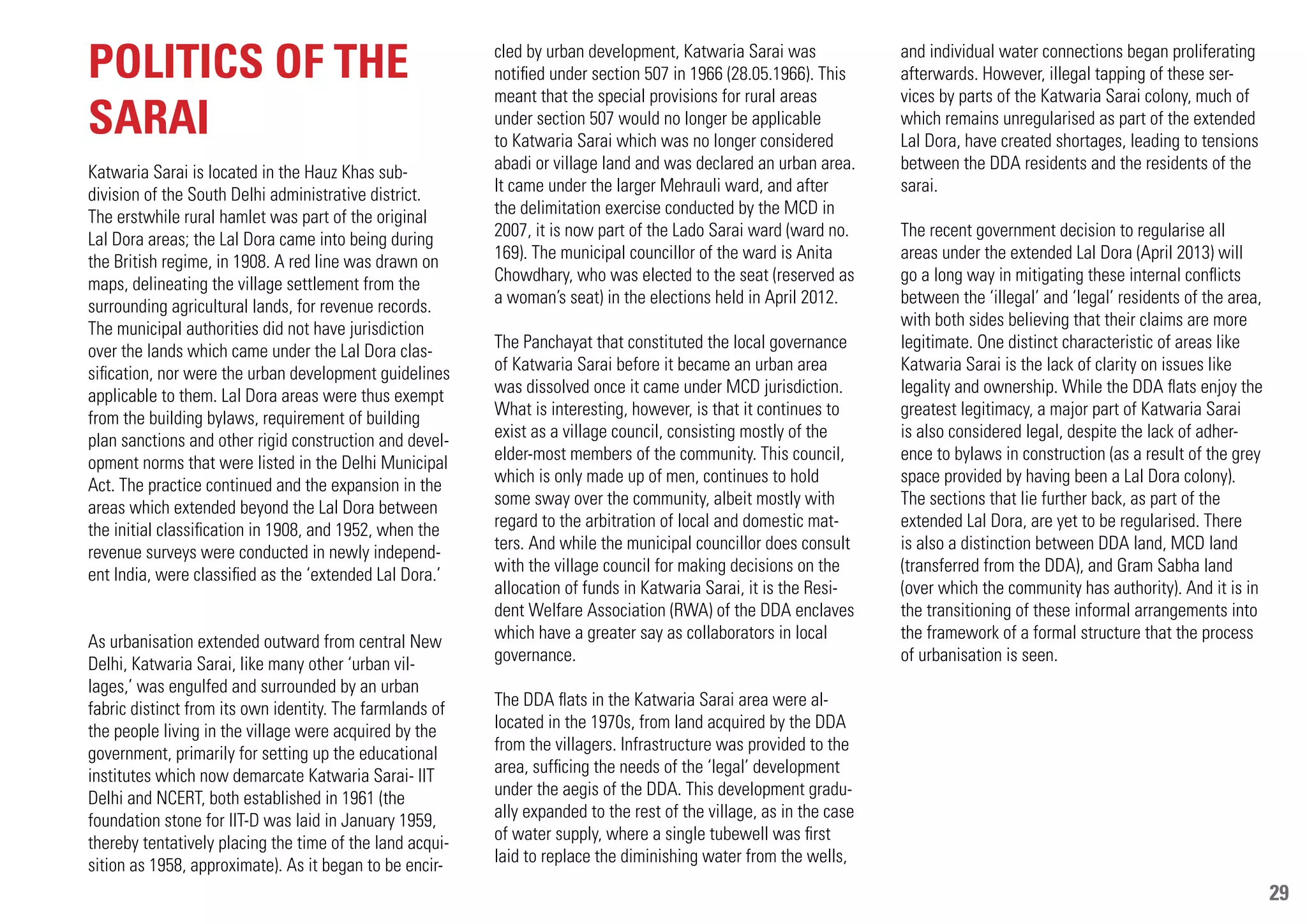Understanding Urbanism in Katwaria Sarai | PDF