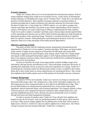 TraderJoesInternationalBusinessPlan | PDF