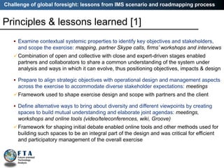 GLOBAL FORESIGHT: LESSONS FROM SCENARIO AND ROADMAPPING EXERCISE ON ...