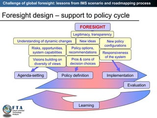 GLOBAL FORESIGHT: LESSONS FROM SCENARIO AND ROADMAPPING EXERCISE ON ...