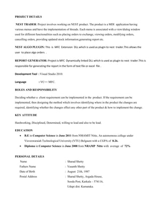 SharadResume new | DOC