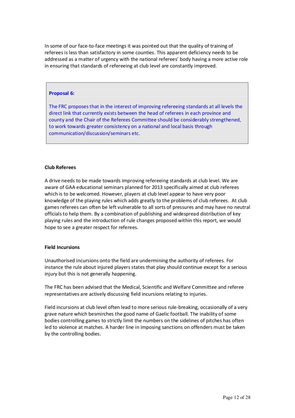 GAA Football Review Committee Report - Part One