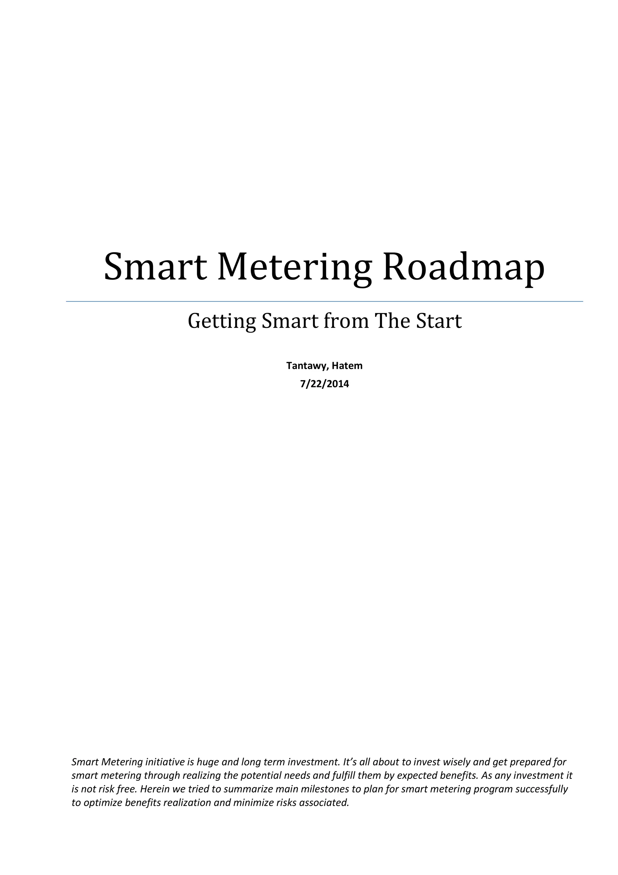 Smart Metering Roadmap | PDF