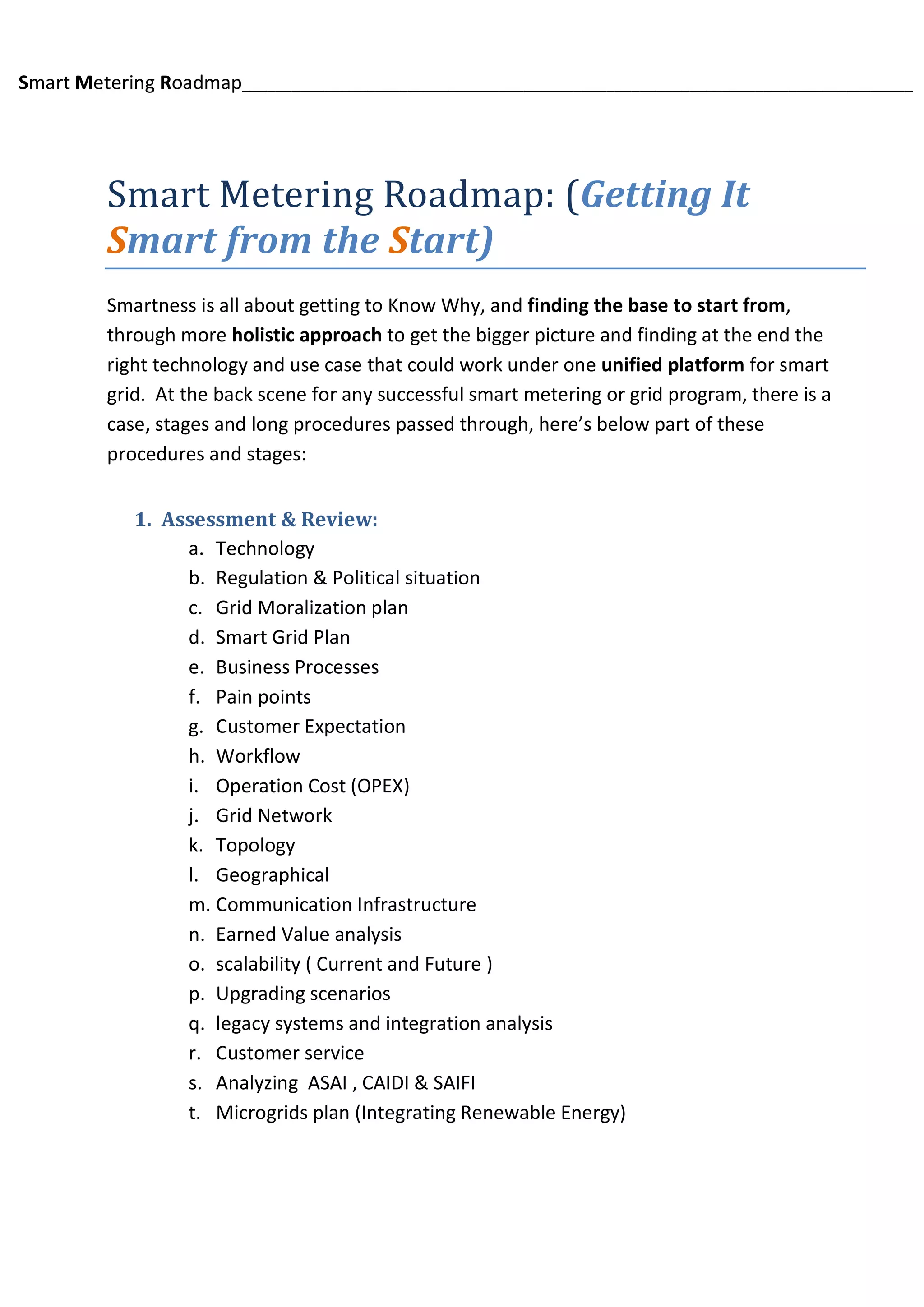 Smart Metering Roadmap | PDF