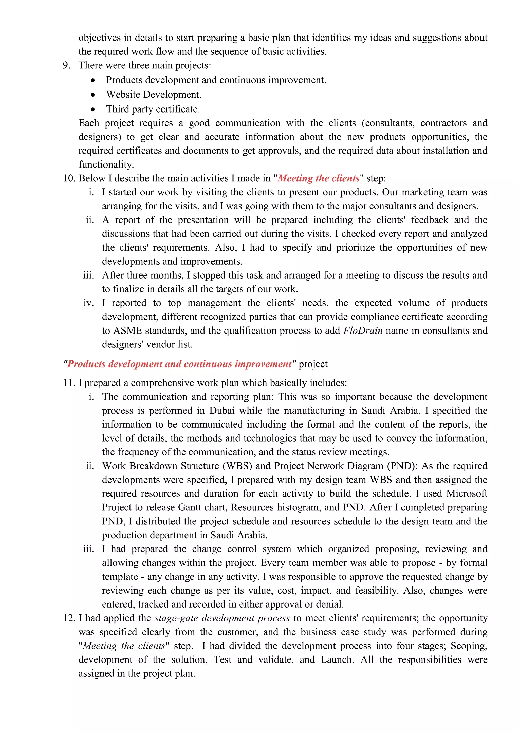 Work Background and Activities | PDF