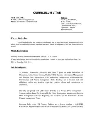 ANIL NEW CV 14 | DOC | Computing | Technology & Computing