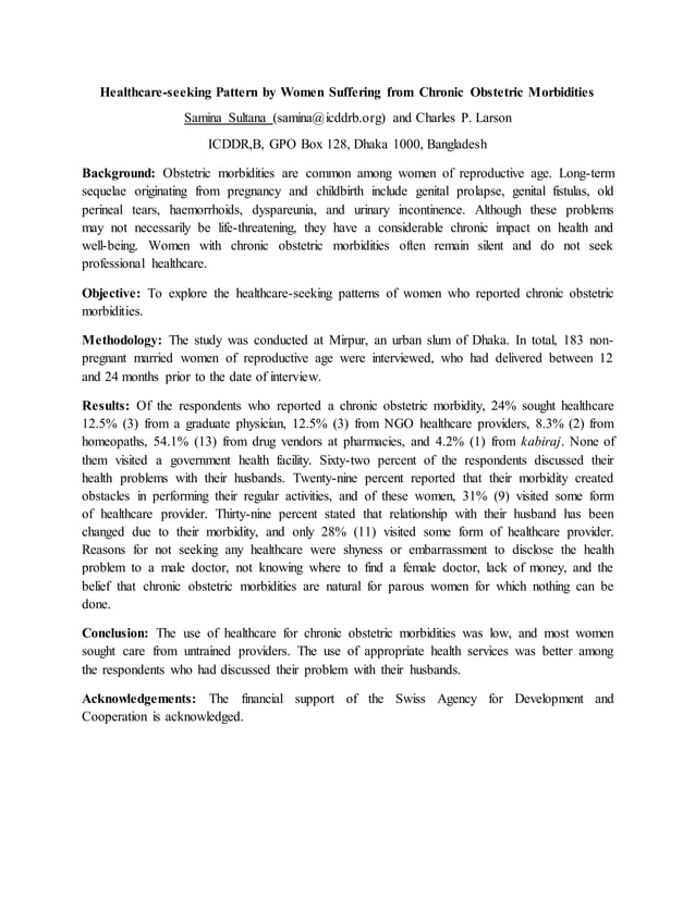 Healthcare Seeking Behaviour | PDF