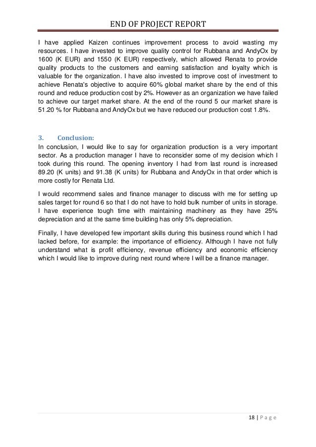 END OF PROJECT REPORT