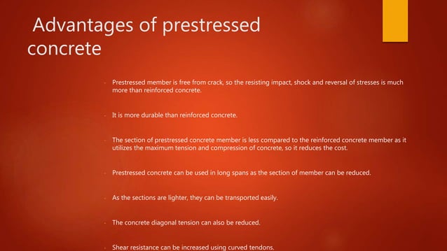 Advantages and disadvantages of Prestressed concrete | PPTX | Civil Engineering Industry ...