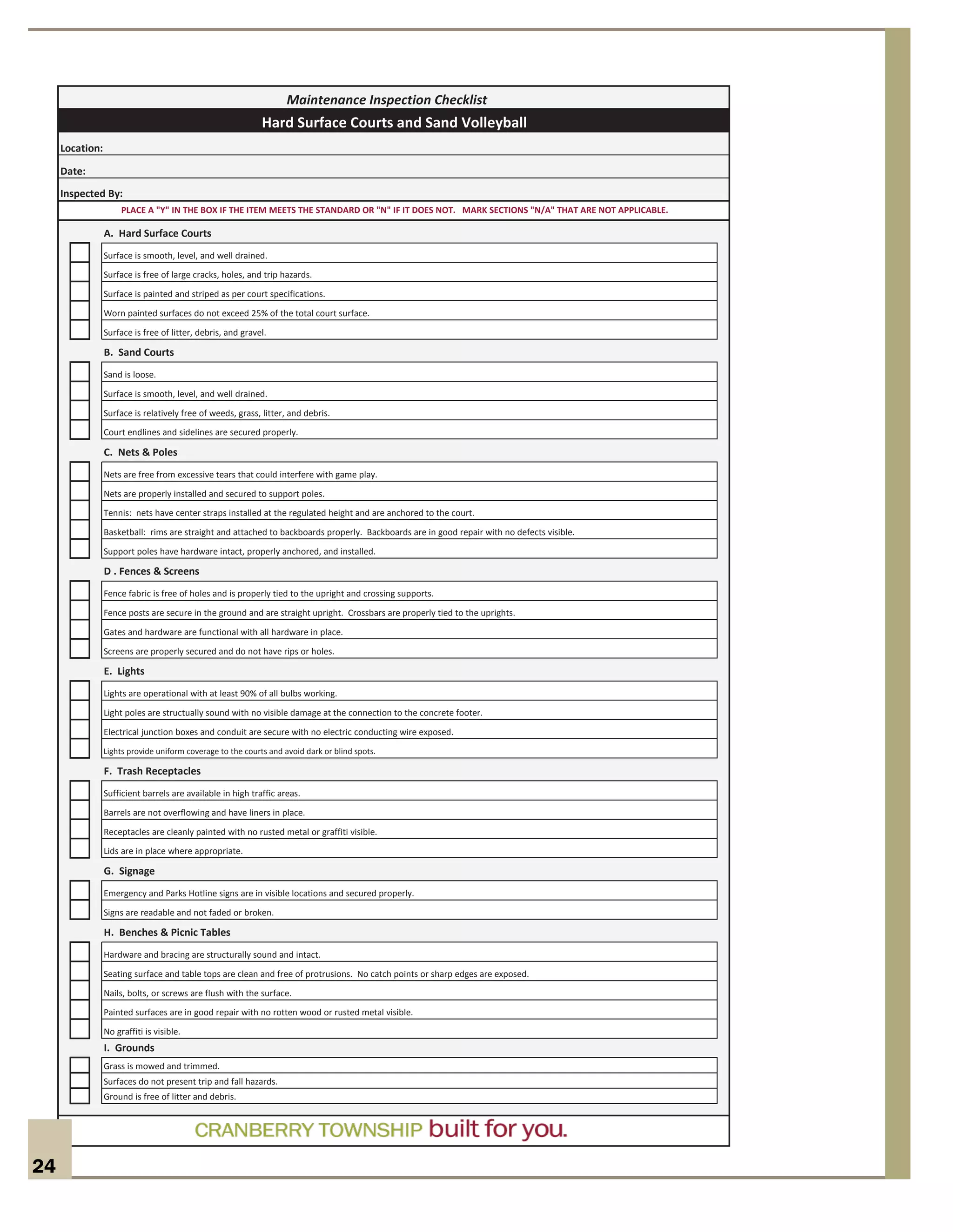 Parks Maintenance Plan | PDF
