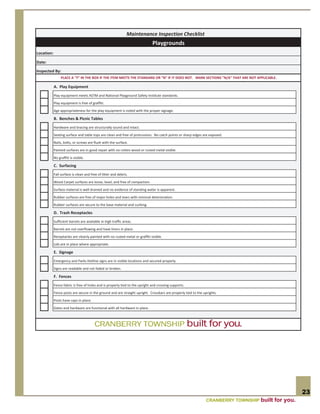 Parks Maintenance Plan | PDF