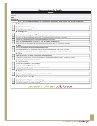 Parks Maintenance Plan | PDF