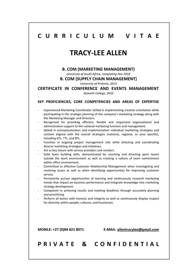 TRACY-LEE ALLEN CV | PDF