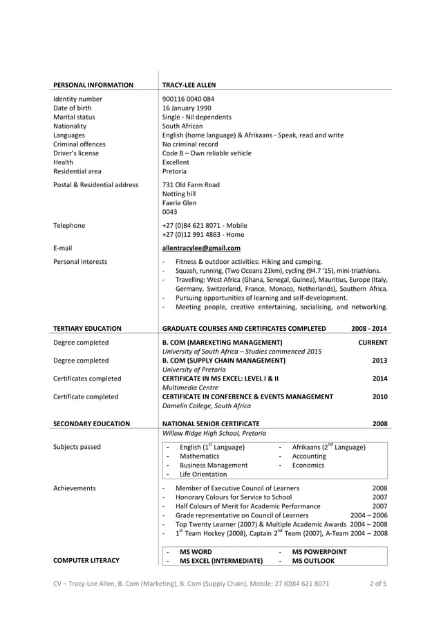TRACY-LEE ALLEN CV | PDF