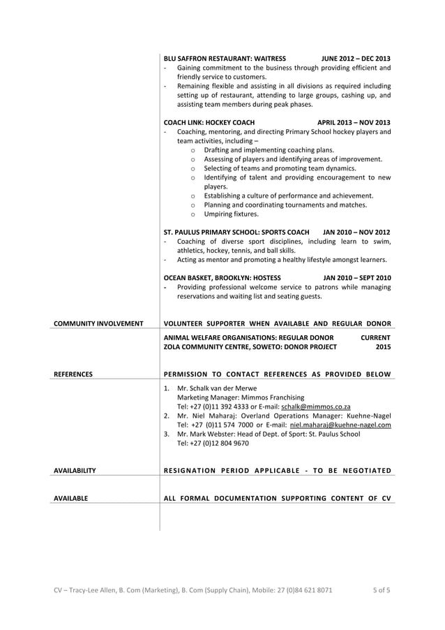 TRACY-LEE ALLEN CV | PDF