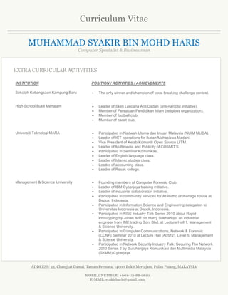 Curriculum Vitae 2016 | PDF