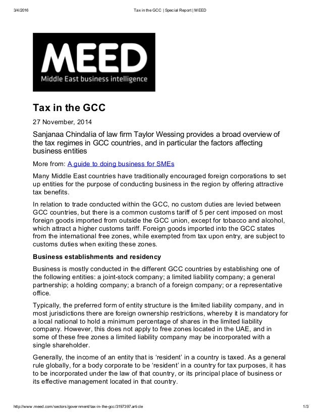 Tax in the GCC _ Special Report _ MEED