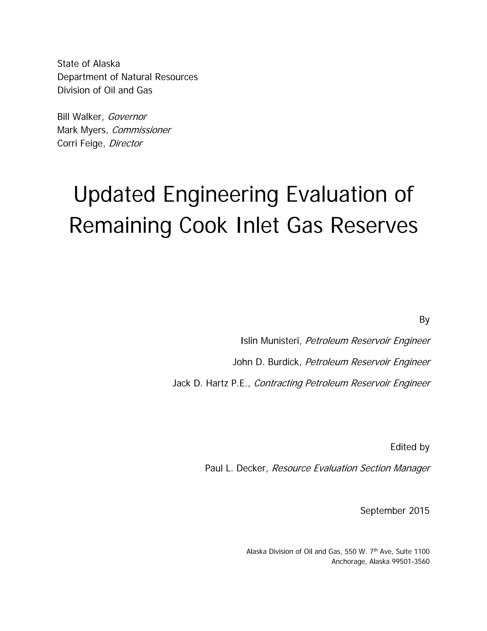 2015 Cook Inlet Gas Reserves | PDF