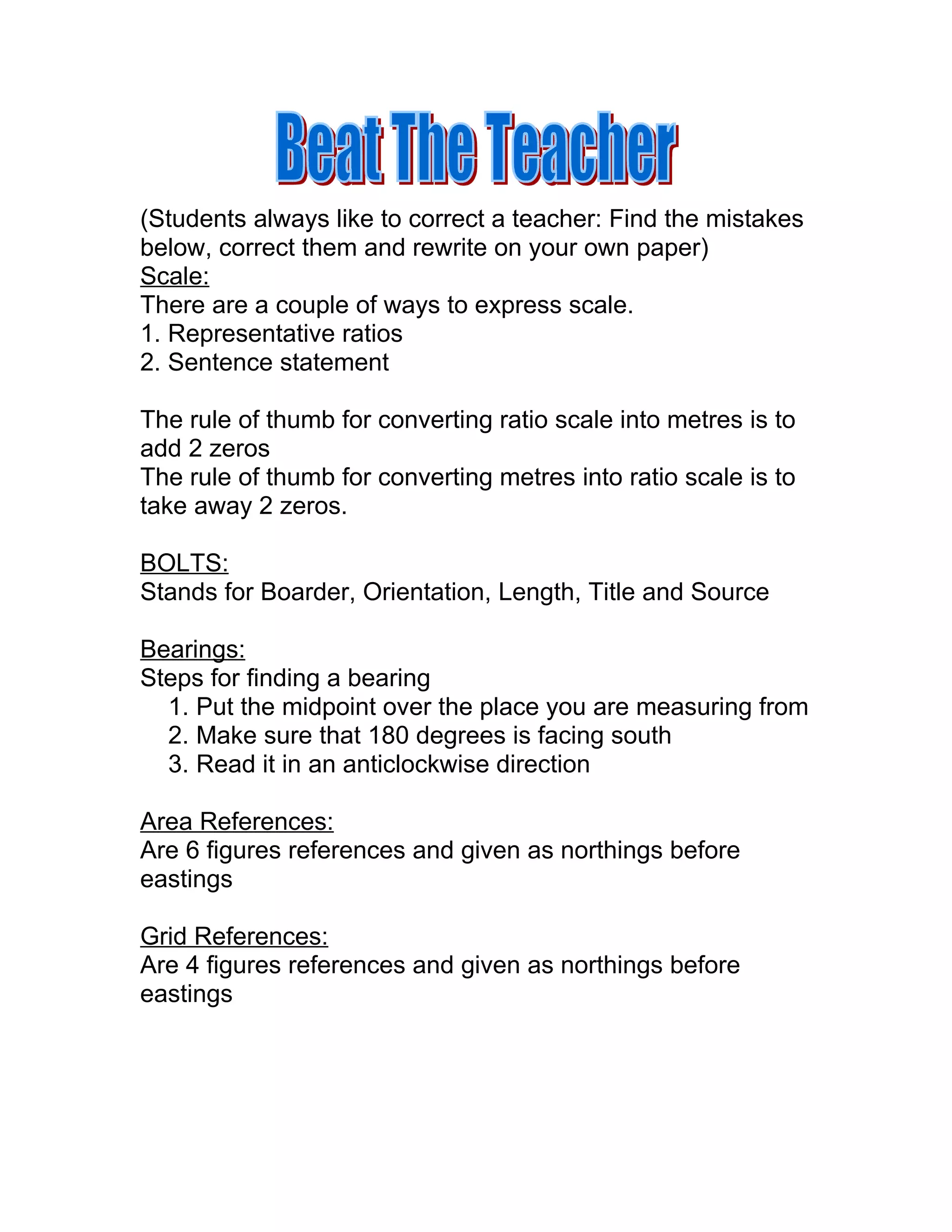 Beat the Teacher | DOC